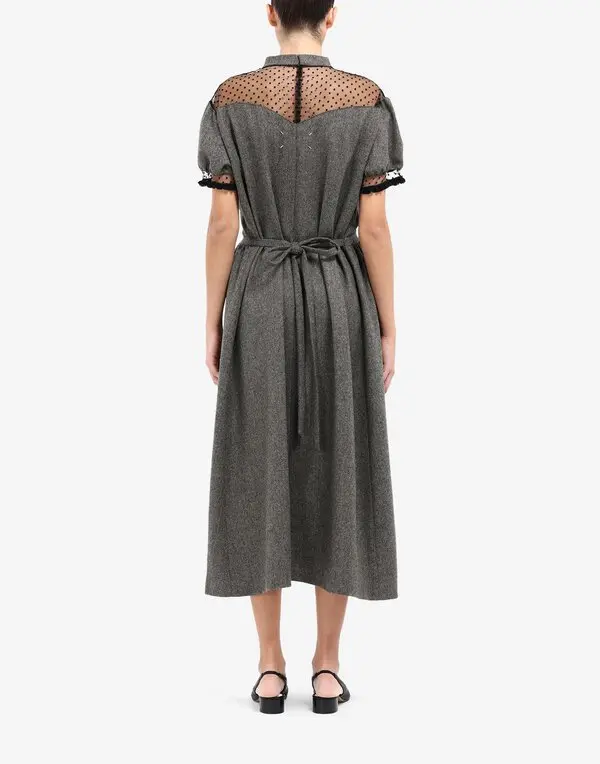 MAISON MARGIELA Sheer Panel Chevron Dress