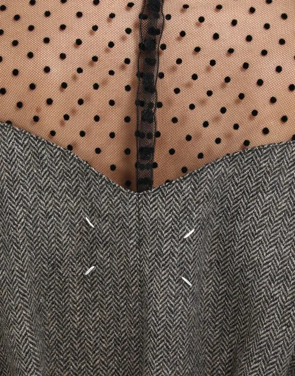 MAISON MARGIELA Sheer Panel Chevron Dress