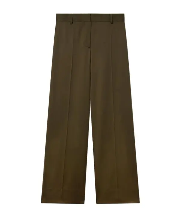 Stella McCartney Mid-rise Pleat Straight-leg Trousers - Khaki