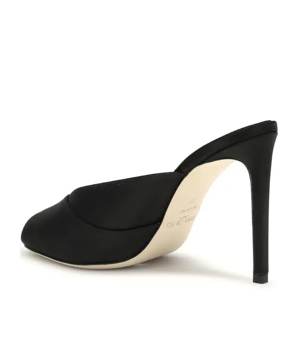 JIMMY CHOO Brigitte Peep Toe Stiletto Mules - Black