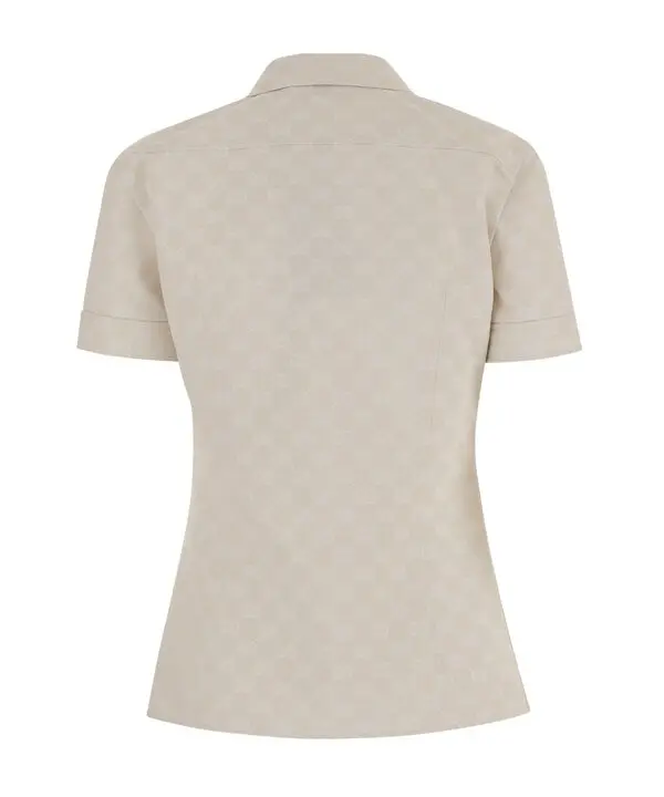 Gucci Gg Gabardine Short Sleeve Zip Up Shirt