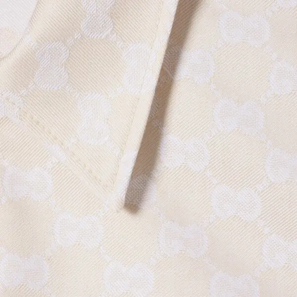 Gucci Gg Gabardine Short Sleeve Zip Up Shirt