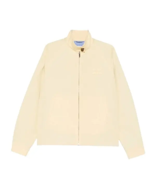 Miu Miu Long-sleeved Zip-up Jacket With Logo And Patch Pockets