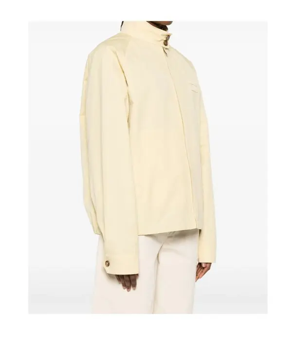 Miu Miu Long-sleeved Zip-up Jacket With Logo And Patch Pockets