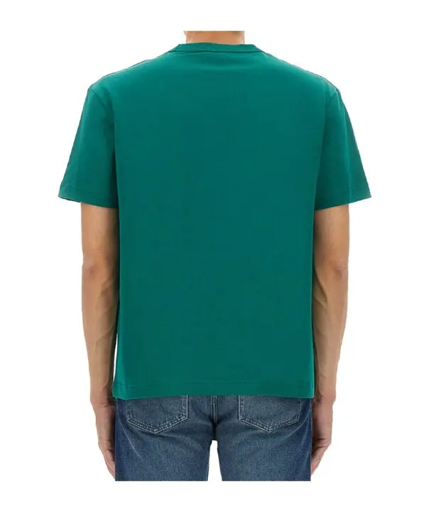 A.p.c. Flocked Logo Crewneck T-shirt - Green