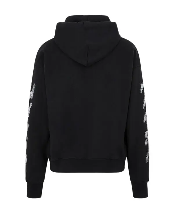 Off-White Diagonal Stripe Embroidered Cotton Hoodie