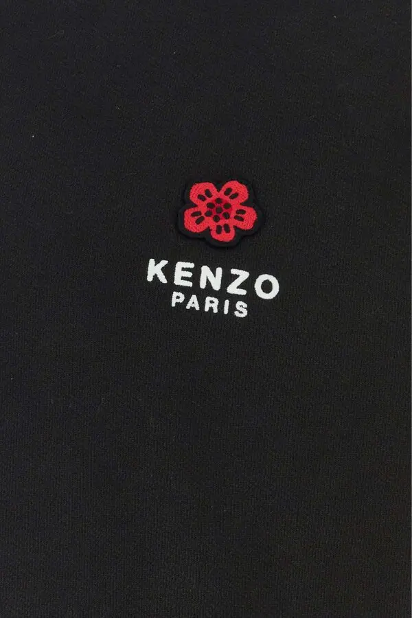 Kenzo Embroidered Logo Hooded Sweatshirt - Black