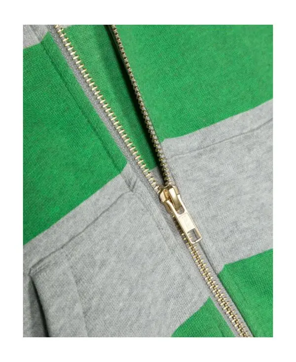 MINI RODINI Striped Cotton Hoodie - Gray