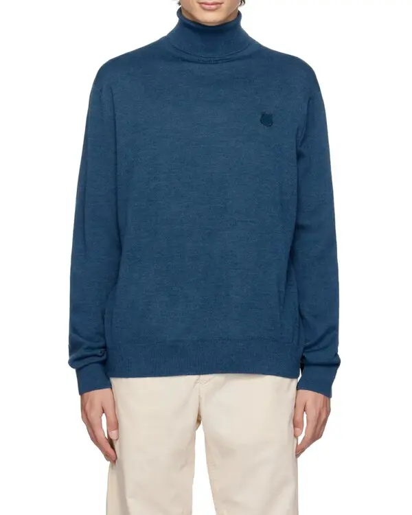 Maison Kitsuné Fox Head Patch Wool Turtleneck Sweater