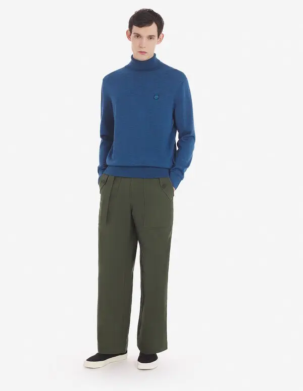 Maison Kitsuné Fox Head Patch Wool Turtleneck Sweater