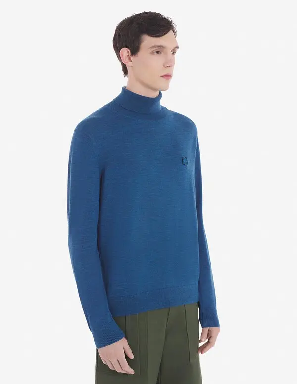 Maison Kitsuné Fox Head Patch Wool Turtleneck Sweater