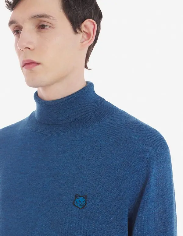 Maison Kitsuné Fox Head Patch Wool Turtleneck Sweater