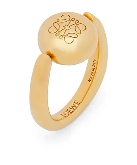 Loewe Anagram Pebble Ring In Sterling Silver And Crystals