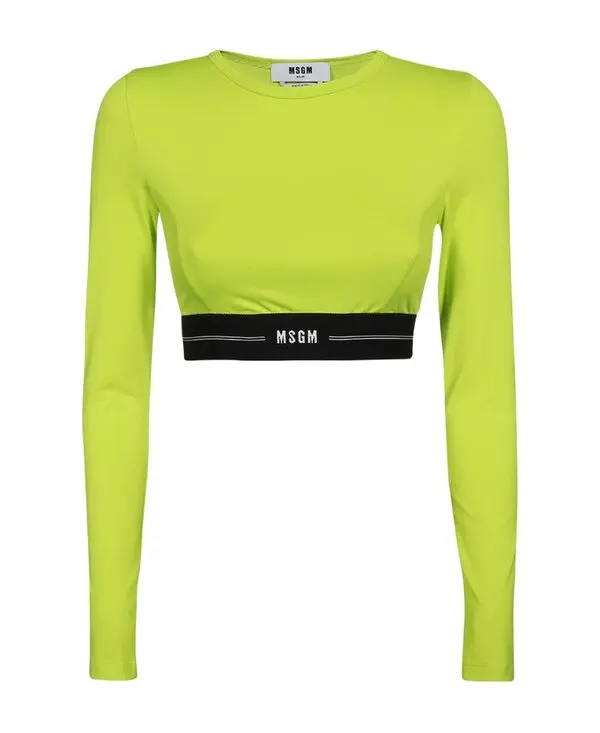 MSGM Logo Band Cutout Performance Top