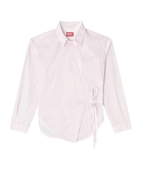 DIESEL® Striped Wrap Shirt With Side Tie - Loose Powder