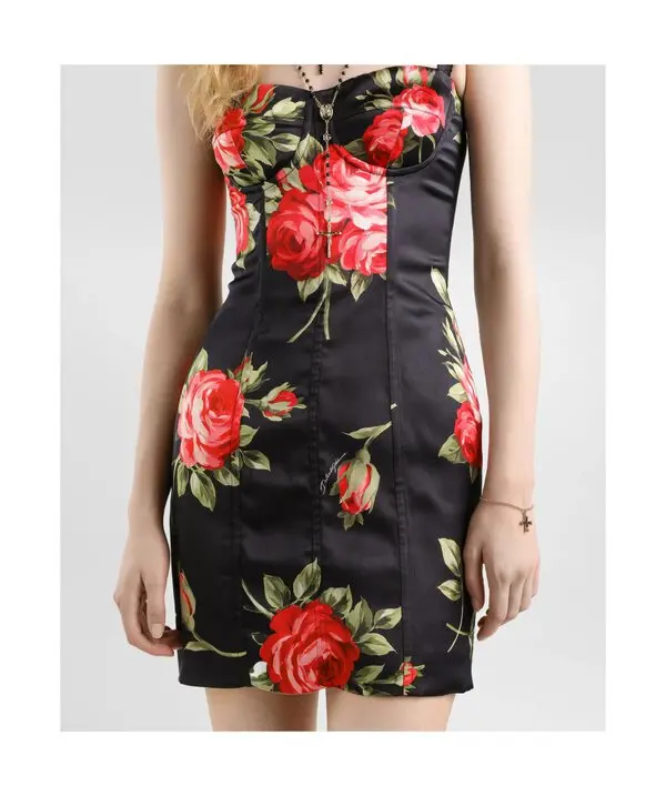 Dolce & Gabbana Rose Bouquet-print Mini Dress - Multi-color