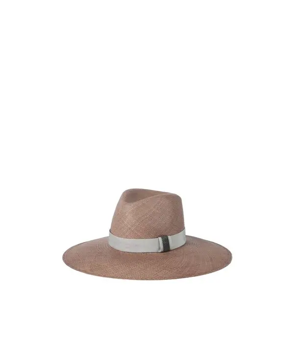 Brunello Cucinelli Straw Fedora With Wide Brim - Brown
