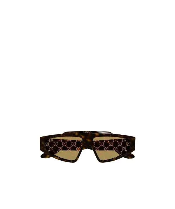 Gucci Geometric Rectangle Frame Sunglasses - Black