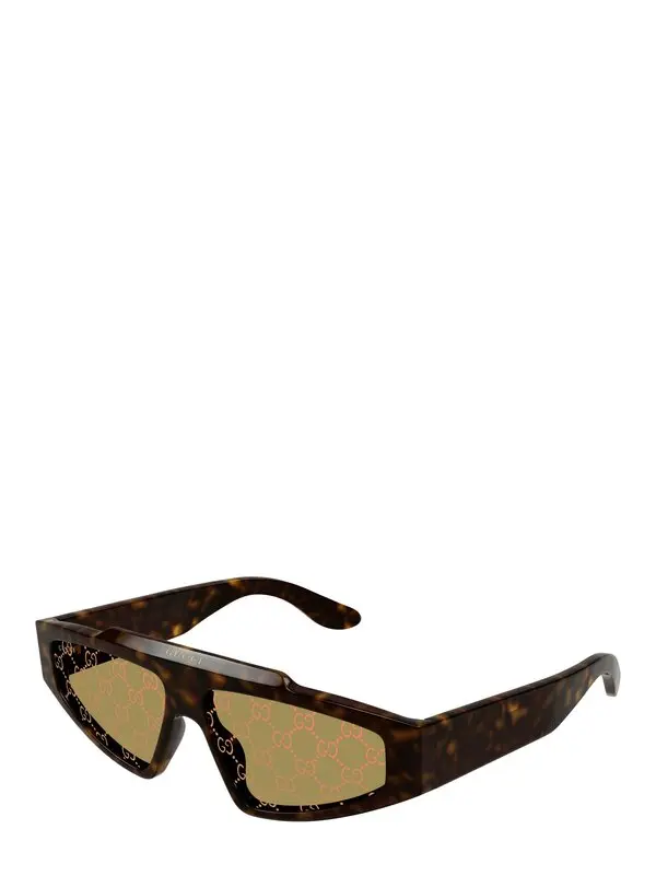 Gucci Geometric Rectangle Frame Sunglasses