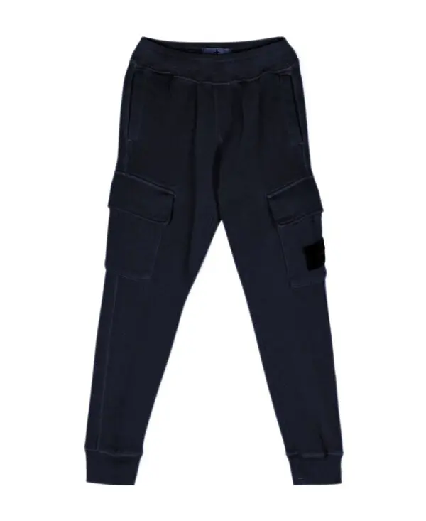 Stone Island Compass Decal Tapered Cargo Pants - Blue