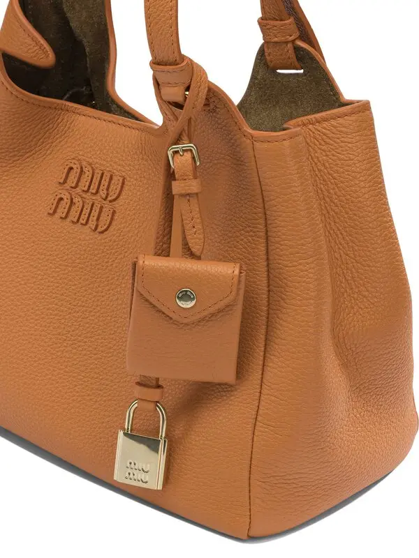 Miu Miu Leather Handbag With Lock Detail