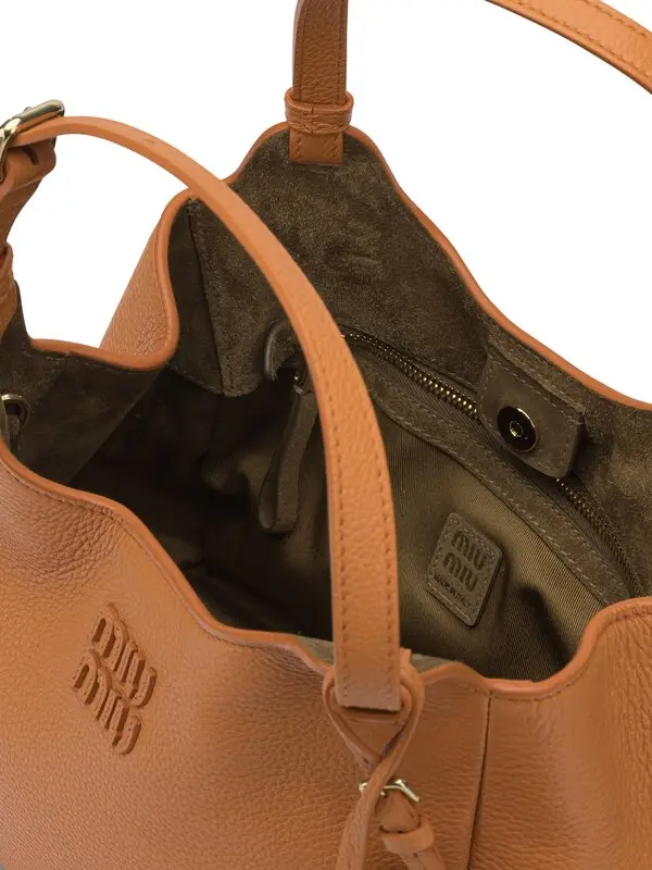 Miu Miu Leather Handbag With Lock Detail