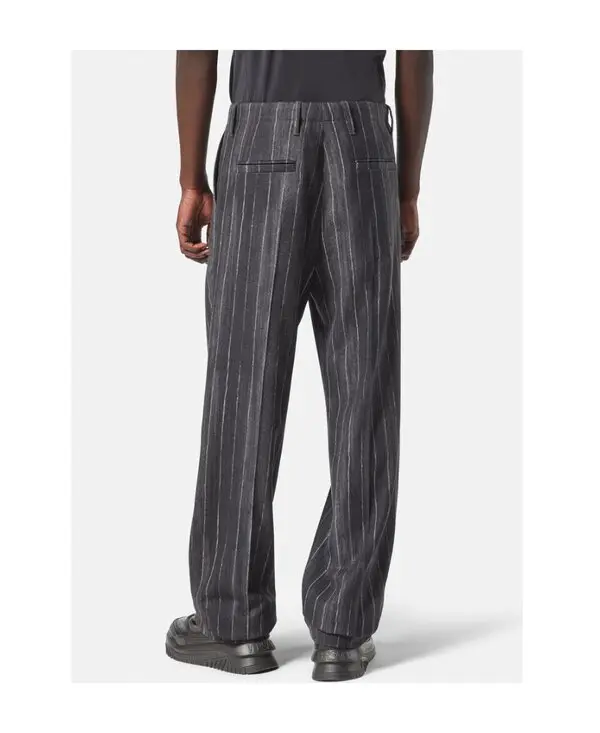 Versace Pinstripe High-waist Tailored Pants - Black