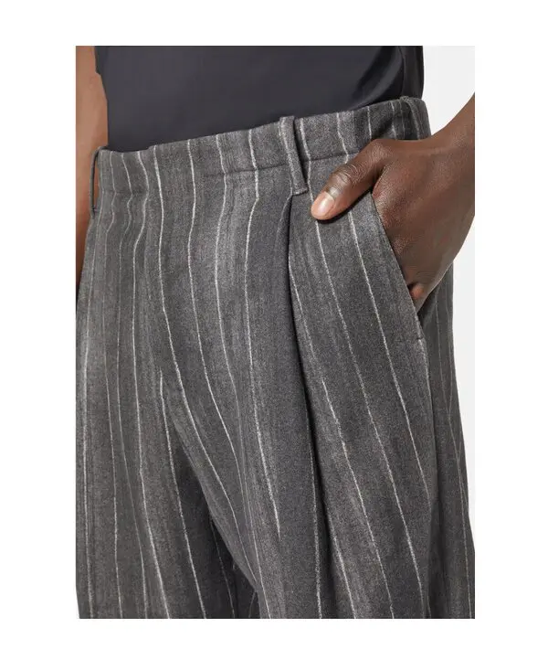 Versace Pinstripe High-waist Tailored Pants - Black