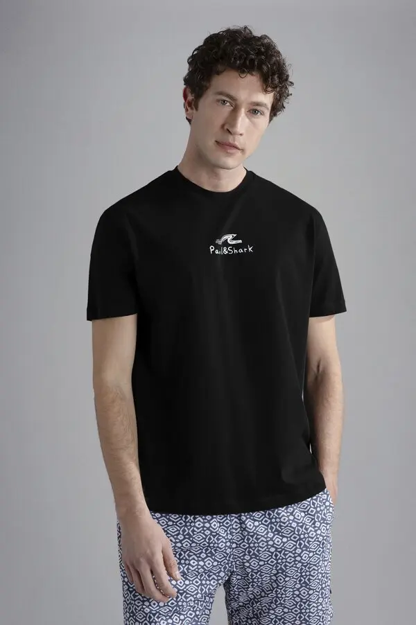 PAUL  SHARK Paul Shark Shark Printed Crewneck T-shirt