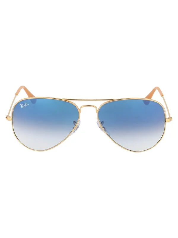 Ray-ban Aviator Sunglasses With Logo Detail - Blue
