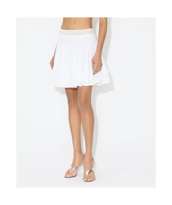 Alaïa Fine Knit Skater Skirt - White