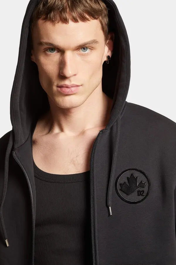 Dsquared2 Maple Leaf Cool Fit Zipped Hoodie