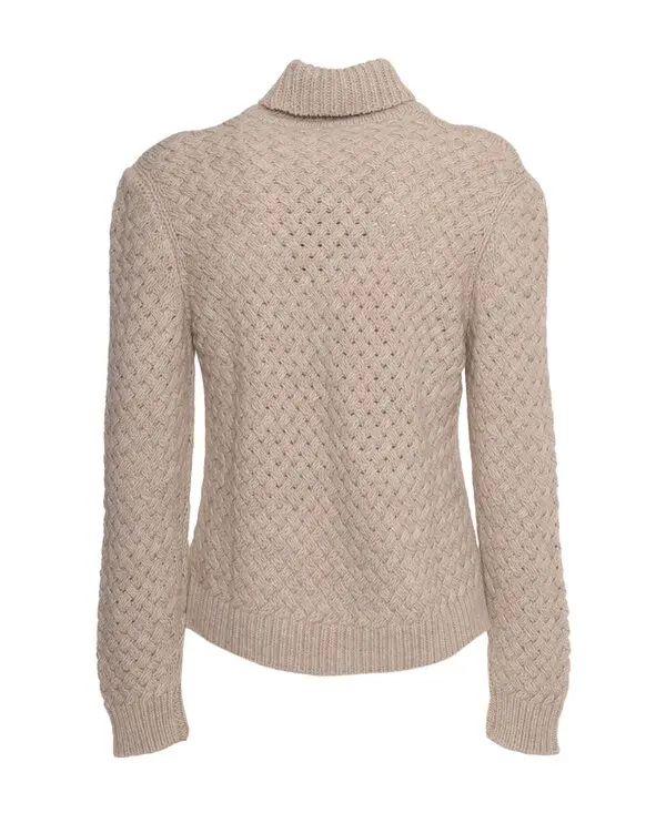 LARDINI Roll-neck Knitted Jumper - Nude