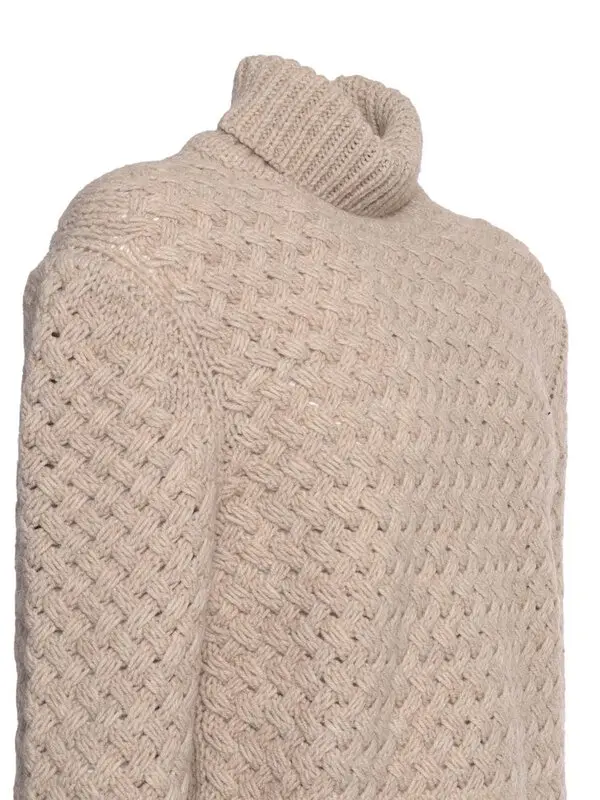 LARDINI Roll-neck Knitted Jumper - Nude