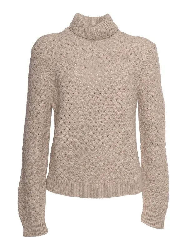 LARDINI Roll-neck Knitted Jumper - Nude