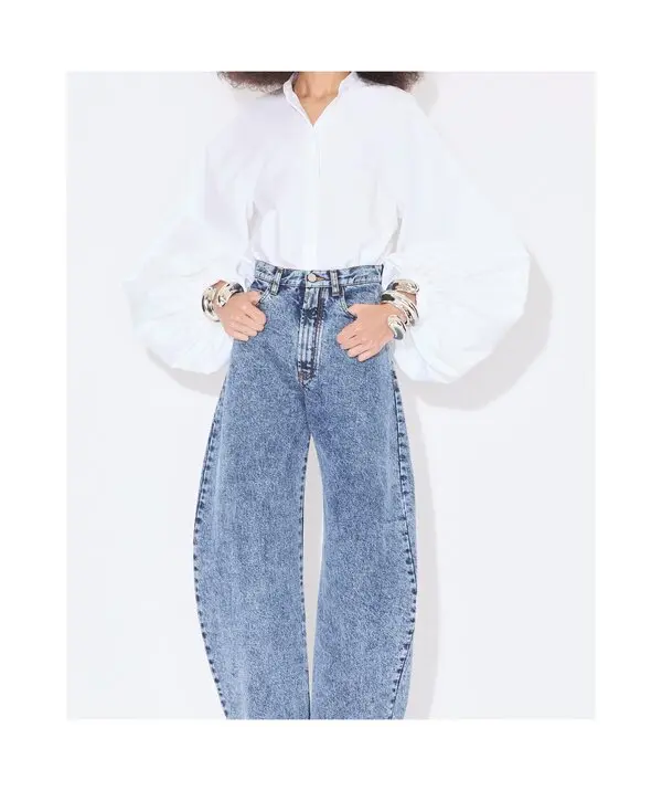 Alaïa Poplin Balloon Sleeve Shirt