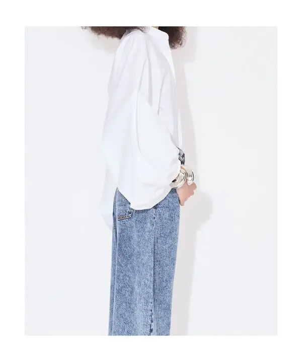 Alaïa Poplin Balloon Sleeve Shirt