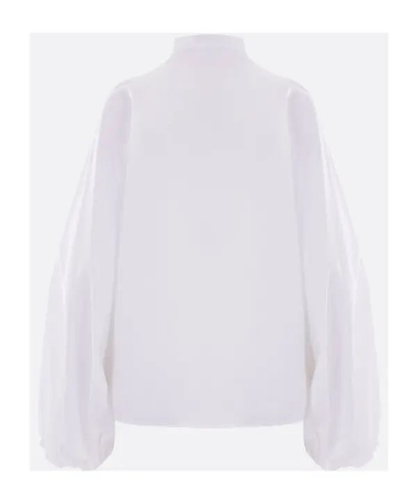 Alaïa Poplin Balloon Sleeve Shirt - White