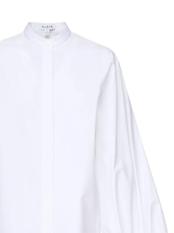 Alaïa Poplin Balloon Sleeve Shirt - White