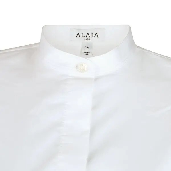 Alaïa Poplin Balloon Sleeve Shirt - White