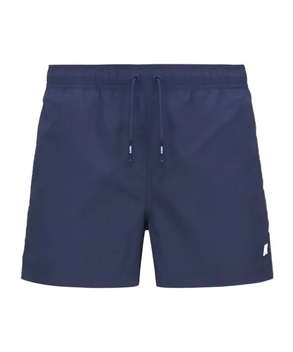 K-WAY Logo Patch Swim Shorts - Blue