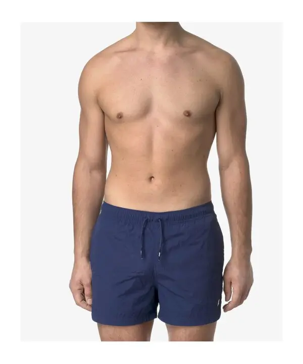 K-WAY Logo Patch Swim Shorts - Blue