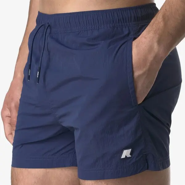 K-WAY Logo Patch Swim Shorts - Blue