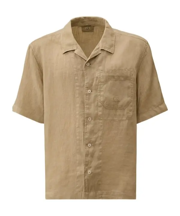 C.P. COMPANY Logo Printed Button-up Shirt