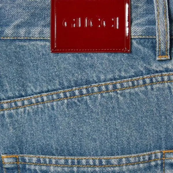 Gucci Loose Fit Denim Pants - Light Blue