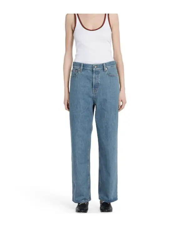 Gucci Loose Fit Denim Pants - Light Blue