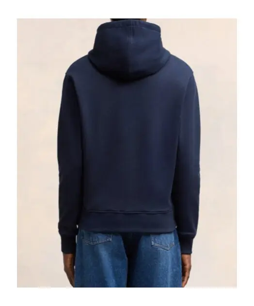 AMI Paris De Coeur Zipped Hoodie - Night Blue