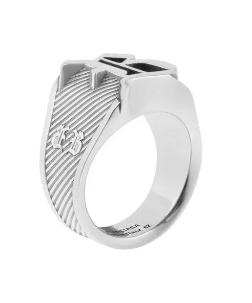 Balenciaga Melrose Signet Ring - Ancient Silver