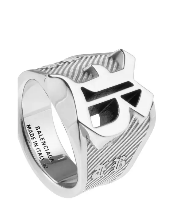 Balenciaga Melrose Signet Ring - Ancient Silver