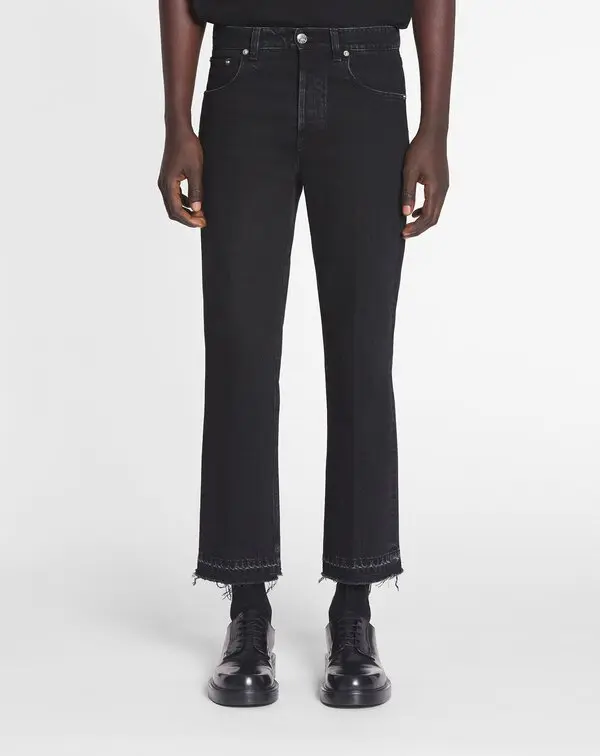 LANVIN Logo Patch Straight Leg Jeans